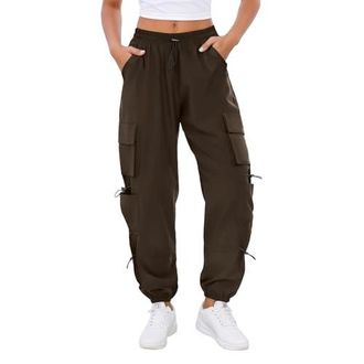 Generic Pantalon cargo baggy Y2K pour homme - Pantalon de parachute - Jambes larges - Pantalon de loisirs - Taille &eacute;lastique avec de nombreuses poches - Panta