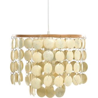 Beliani Beliani - Kronleuchter Hellbeige aus Kokosnussschalen Rund K&uuml;stenstil Boho Stil Modernes Design Nat&uuml;rlich H&auml;ngelampe H&auml;ngeleuchte Pendelleuchte