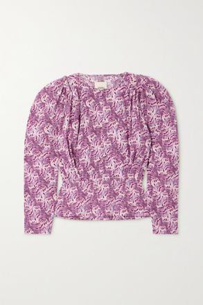 Isabel Marant Zarga Bluse Aus Bedrucktem Cr&ecirc;pe De Chine Aus Einer Seidenmischung - Lila