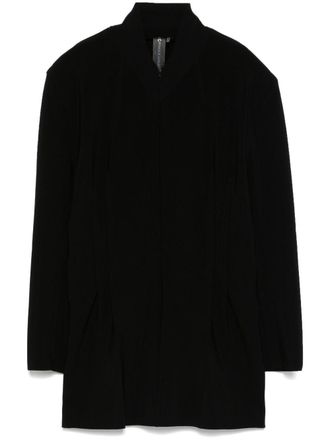 Norma Kamali Reißverschluss-Minikleid mit Schulterpolstern - Schwarz