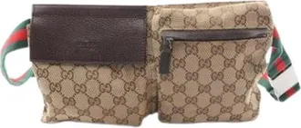 Gucci unisex, Pre-owned, Beige, Taille: ONE Size Sac banane en toile Pre-owned