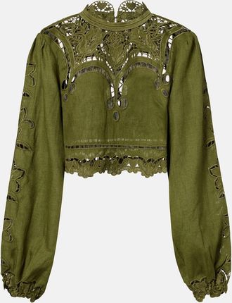 Farm Rio Bluse aus Leinen mit Spitze