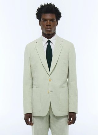 Fursac Veste droite en seersucker &agrave; rayures - Taille 46 - Homme