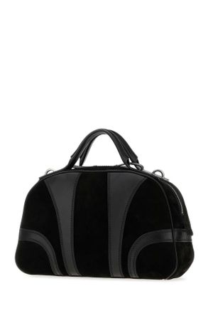 Dries Van Noten Mens Black Suede And Leather Handbag Borse A Mano Bag