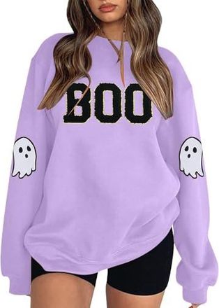 Generic 2026 Printemps Mode Femmes Sweat &agrave; Capuche Casual Loose Top Automne Hiver &Eacute;l&eacute;gant Lettre Imprim&eacute;e Design, violet, 3XL