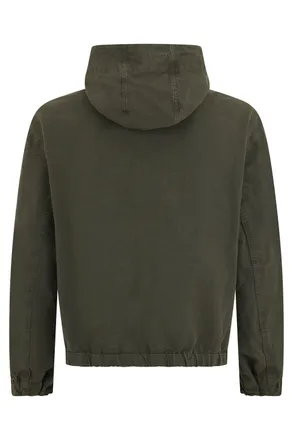 Stone Island Mens Hooded Jacket Khaki Cotton Bomber