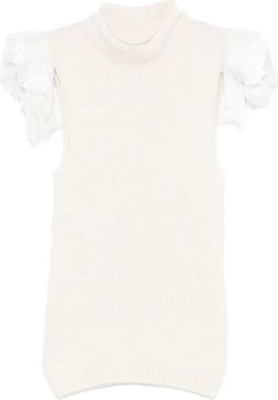 Alberta Ferretti Femme, Pulls, Beige, Taille: 38 FR Haut &agrave; col roul&eacute;