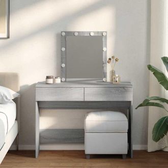 vidaXL Coiffeuse avec led sonoma gris 100x40x130 cm - Vidaxl
