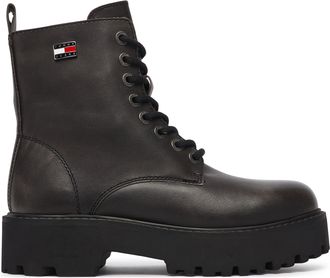 Tommy Jeans Schn&uuml;rstiefeletten Tommy Jeans Tjw Platform Brushed Lth Boots EN0EN03141 Schwarz