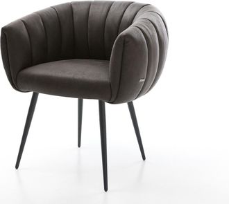 DELIFE Esszimmerstuhl Jada-Flex Mikrofaser Anthrazit Vintage 4-Fu&szlig; konisch Schwarz Taschenfederkern, Esszimmerst&uuml;hle