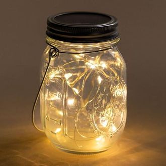 Sklum Bocal en verre solaire avec guirlande LED Zol