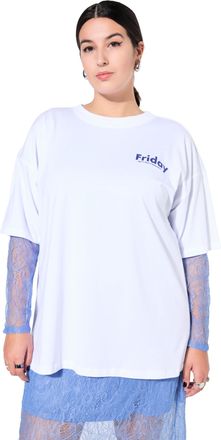 STUDIO UNTOLD Damen große Größen Übergrößen Plus Size Men-Shirt, Oversized, Rückenprint, Halbarm schneeweiß 46+ 837736200-46+