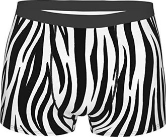 AOOEDM Caleçon Boxer Noir Blanc imprimé zèbre pour Homme, sous-vêtement Doux imprimé pour Homme, Coffre Court Respirant Confortable