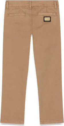 Dolce & Gabbana Cotton-Blend Classic Cut Trousers - Beige