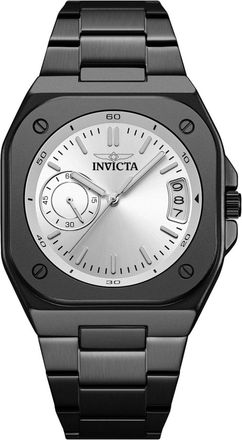Invicta Cuadro 70660 Herrenuhr - Quarzuhrwerk - Metall mit silbernem Zifferblatt - 42 mm