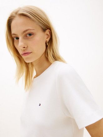 Tommy Hilfiger Kurzarmshirt INTERLOCK BOXY C-NK SS TEE Baumwolle