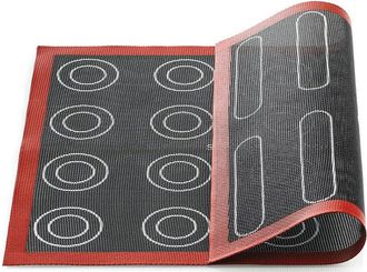 Silikomart | Mikroperforierte Silikon-Luftmatte ECLAIR & CHOUX, 400x300 mm, Ideal für gleichmäßiges Kuchenbacken, rutschfest und antihaftbeschichtet, Glasfaserke