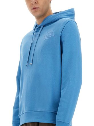 Etro Cotton-Blend Hoodie - Azure
