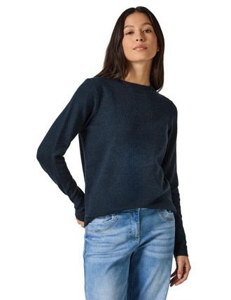 Cecil Damen B302781 Feinstrickpullover, Deep Petrol Melange, 17 EU
