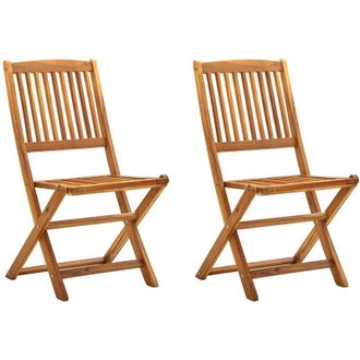 vidaXL Vidaxl - Chaises pliables dext&eacute;rieur 2 pcs Bois dacacia solide