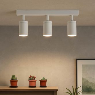 Licht-Erlebnisse Deckenspot IP44 Weiß B: 39 cm klein 3-flammig GU10 verstellbar kleiner Deckenstrahler Wohnzimmer Deckenleuchte Küche Badezimmer