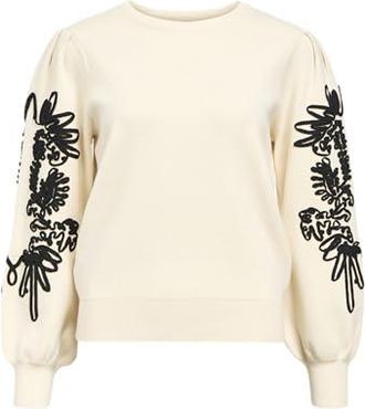 Object Objjoana L/S Knit Pullover Rep Pull-Over, Sandshell 2, L Femme