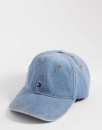 Tommy Hilfiger Kappe in Jeansblau mit Flaggenlogo