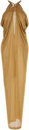 Alberta Ferretti Femme, Robes, Brun, Taille: 38 FR Draped Lurex Maxi Dress