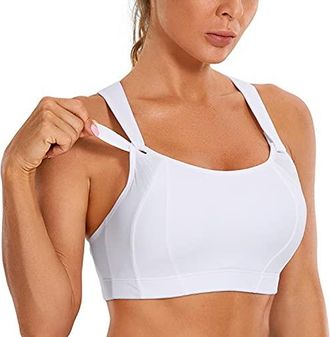 Syrokan Femme Soutien-Gorge de Sport sans Armatures Dos Nageur Blanc FR:100C