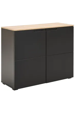 MID.YOU Mid.you Kommode, Schwarz, Eiche, Holzwerkstoff, 2 F&auml;cher, 100x80x40 cm, Beim&ouml;bel erh&auml;ltlich, stehend, Wohnzimmer, Kommoden & Sideboards, Kommoden