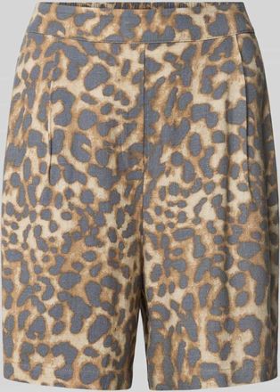 Jake*s Casual Regular Fit Shorts aus Viskose-Mix mit Allover-Animal-Print