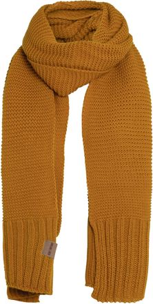 Knit Factory Jamie Schal - gewalkter Wolle Strickschal - 2m lange Winterschal f&uuml;r Damen und Herren - Ocker - 200x45 cm