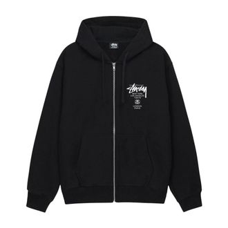St&uuml;ssy Zip-Through-Hoodie - - Sweatshirts & Hoodies - Herren - Schwarzk - XL