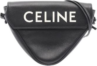 Celine Sac bandouli&egrave;re Triangle en cuir Pre-owned - Femme - Pre-owned - Noir - Taille: ONE Size