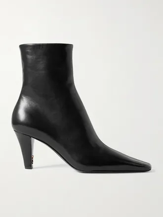Saint Laurent Jill Ankle Boots Aus Leder Mit Verzierungen - Schwarz