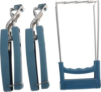 Pretyzoom 3st&uuml;cke Teiliges Edelstahl Anti-hitze Geschirrzangen Rutschfeste Topf Plattenklemmen F&uuml;r Hei&szlig;e Pfannen Schalen Und Tabletts Einhandbedienung Sicherer 