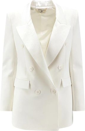 Elisabetta Franchi Zweireihiger Blazer - - Jackets - Damen - Wei&szlig; - L