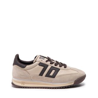 Back70 Back70, Femme, Chaussures, Beige, Taille: 40 EU Baskets en cuir et daim beige