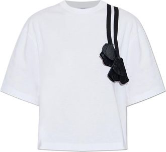 Ferragamo Femme, Tops, Blanc, Taille: 40 FR T-shirt ample avec application