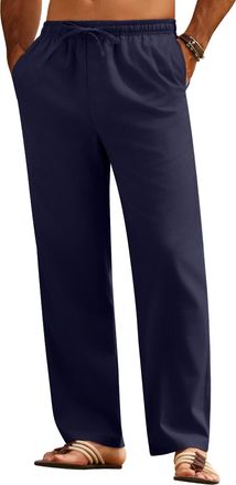 Coofandy Herren Lange Leinenhose Leichte Sommerhose Leinen Hose Männer Freizeithose mit Kordelzug Urlaub Strandhose Dünne Stoffhose Sommer Herrenhose Seniorenh