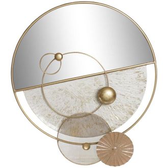 DKD Home Decor DKD Home Decor Miroir mural Dor&eacute; M&eacute;tal Blanc Moderne