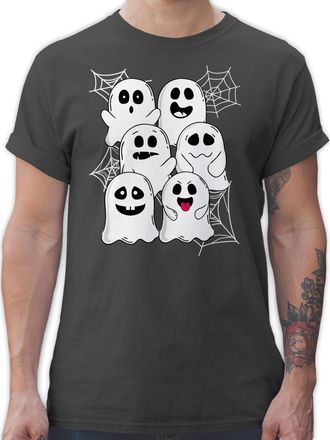 Shirtracer T-Shirt Herren - Halloween - Lustige Geister Gespenster Geist Gespenst - 3XL - Dunkelgrau - halloweenshirt Haloween Outfits Ghost Tshirt verkleidung m