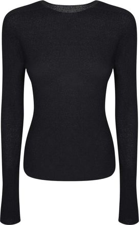 Issey Miyake Femme, Tops, Noir, Taille: 40 FR Haut &agrave; Manches Longues et Col Rond