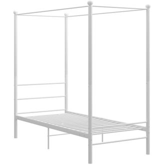 vidaXL Himmelbett Wei&szlig; Metall 100x200 cm Vidaxl