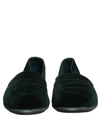 Dolce & Gabbana Mens Velvet Slip-On Loafer Green Leather