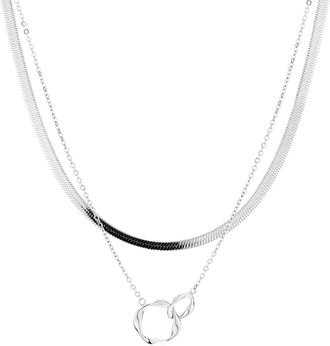 Liebeskind BERLIN Halsketten-Set - Zwei elegante Halsketten aus poliertem Edelstahl - Silber - Gliederkette verstellbar bis 45 cm - wasserfest & hautfreundlich