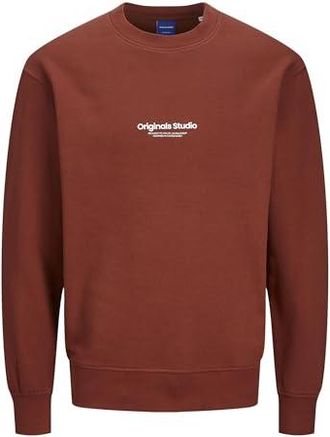 Jack & Jones Sweat-Shirt Jorvester Crew pour Homme, Brandy Brown, XS