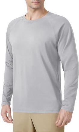 KEFITEVD T-shirt &agrave; manches longues pour homme avec int&eacute;rieur en polaire - T-shirt thermique &agrave; manches longues - Pour lhiver et lautomne, gris clair, XXL