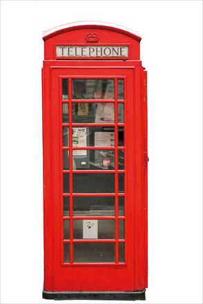 Wallario Poster - London Rote Telefonzelle in Premiumqualit&auml;t, Gr&ouml;&szlig;e: 61 x 91,5 cm (Maxiposter)