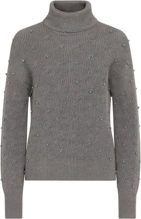 Fracomina Femme, Pulls, Gris, Taille: 38 FR Pull Gris avec Détail Tressé